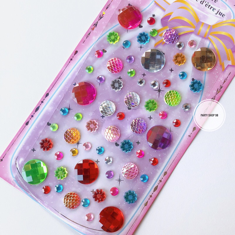 Jual STICKER JEWEL 3D DIAMOND / STICKER MANIK BENTUK LOVE-BINTANG-BULAT ...