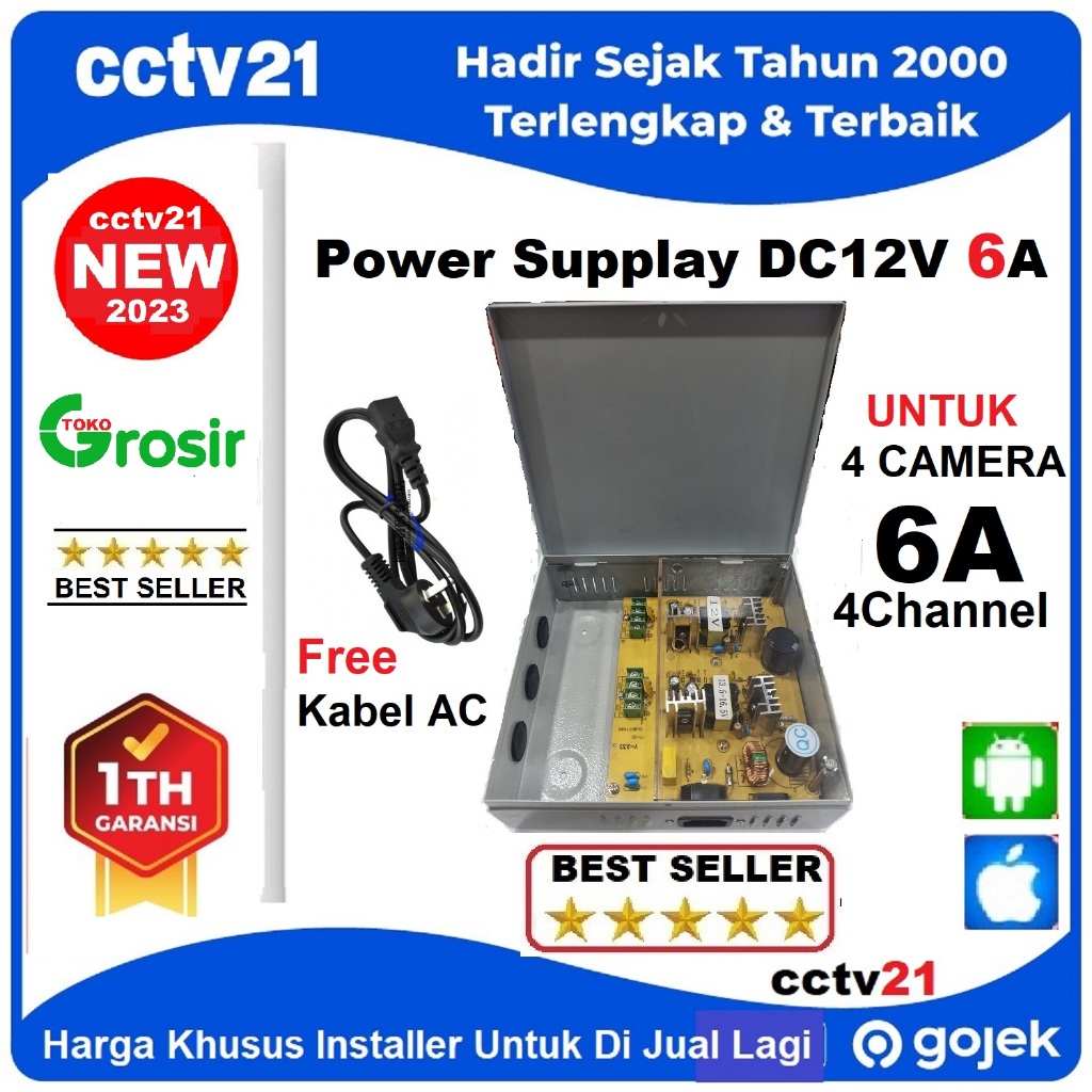 Jual Adaptor Switching / Power Supply / PSU / Panel Box / 12V 6A 4CH ...