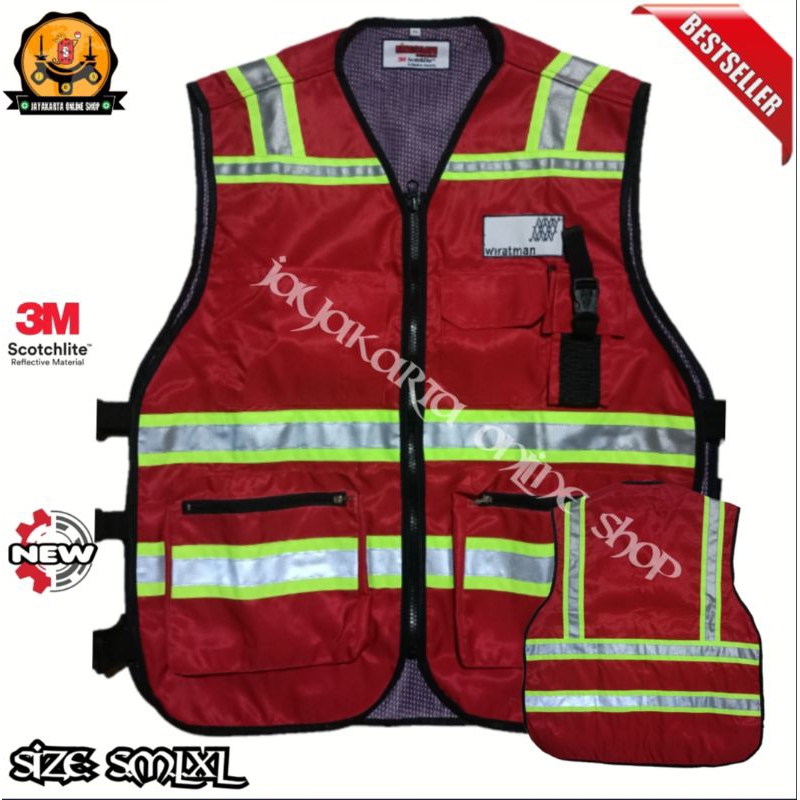 Jual ROMPI SAFETY 3M SCOTLITE HSE MERAH TASLAN WATERPROOF-ROMPI SAFETY ...