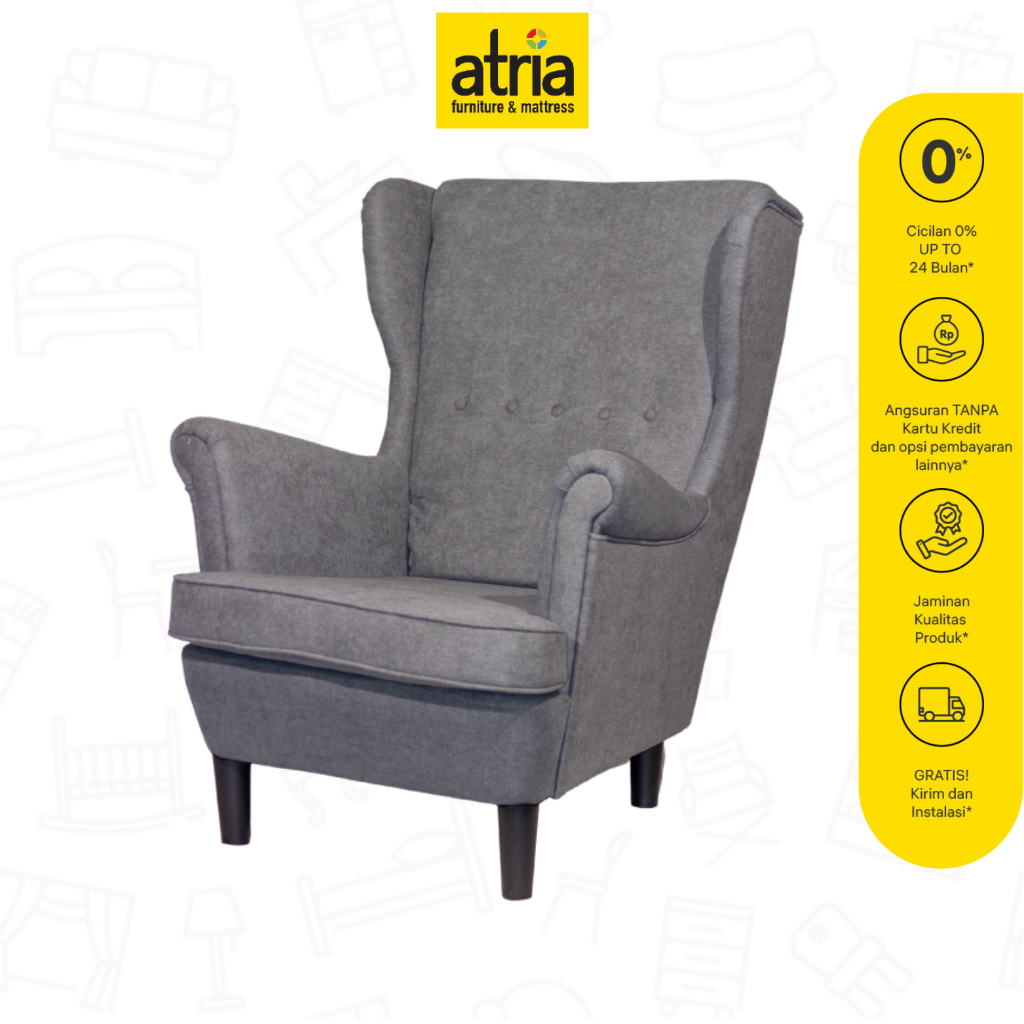 Jual Atria Luella Sofa Single Arm Chair Bahan Kain | Shopee Indonesia
