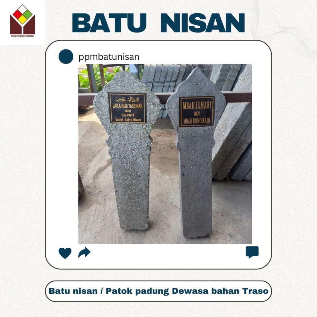 Jual BATU NISAN / PATOK PADUNG / PATOK MAKAM DEWASA TRASO | Shopee ...