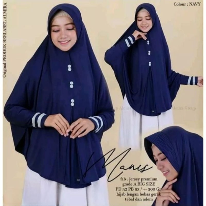 Jual (COD) JUMBO KERUDUNG LENGAN KANCING HIJAB TANGAN PANJANG SYAR'I ...
