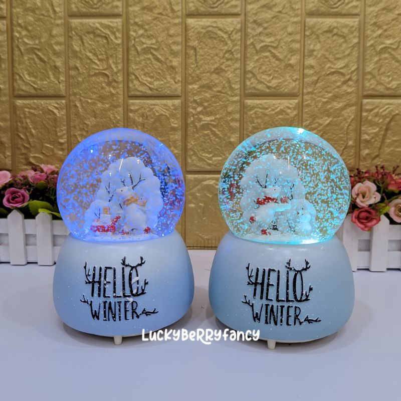 Jual Snowball /Pajangan Bola Kaca Musik Box Hello Winter XL (100 ...