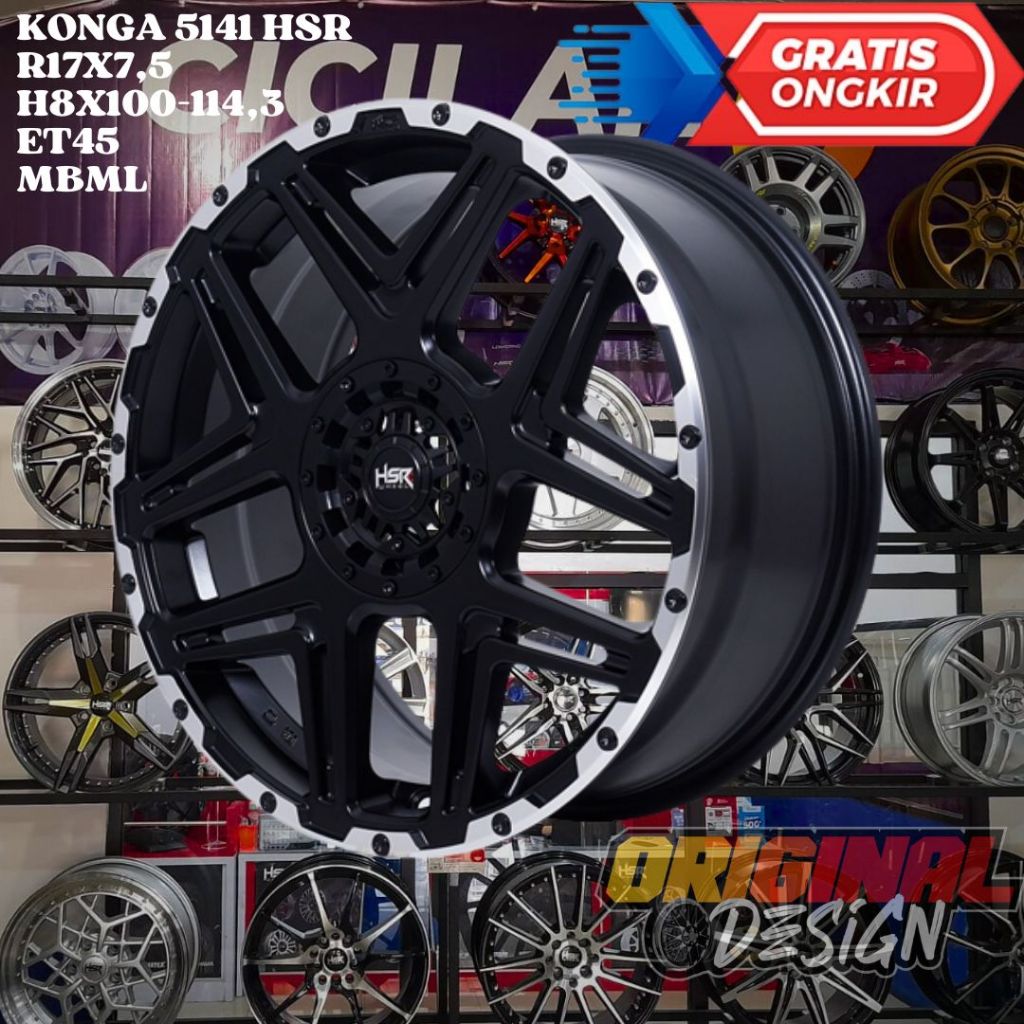 Jual Velg Mobil Ring 17 HSR KONGA R17 LEBAR 7,5 LUBANG BAUT 4 ET45 MBML | Shopee Indonesia
