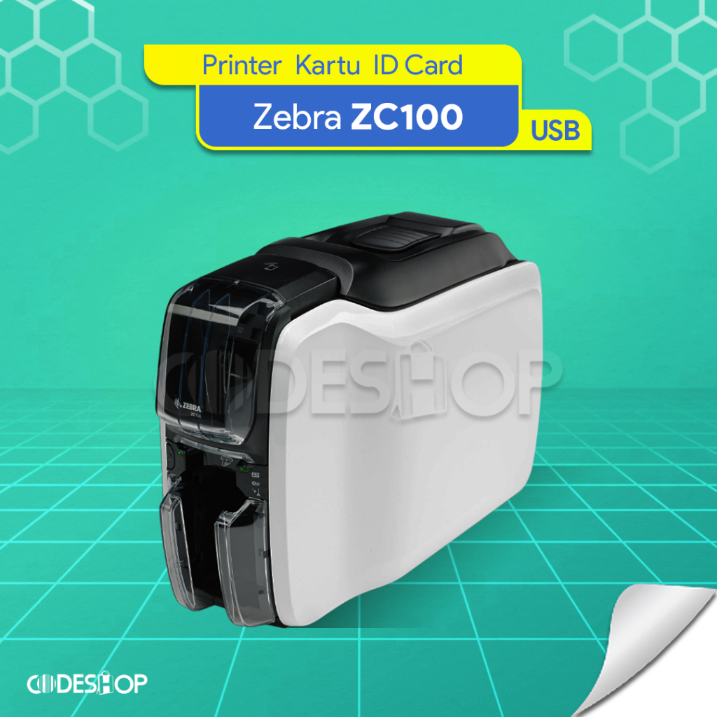 Jual ID Card Printer Zebra ZC-100 Single Side Cetak Kartu Satu Sisi | Shopee Indonesia