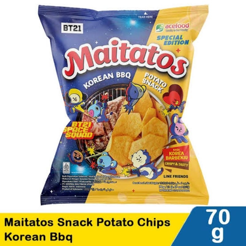 Jual Maitatos bt21 - snack potato chips korean bbq | Shopee Indonesia