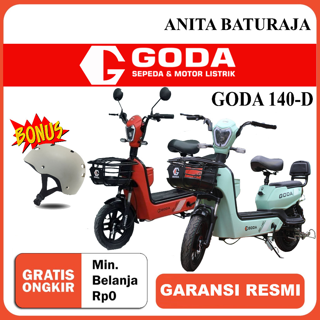 Jual SEPEDA LISTRIK GODA 140-D 48V/12Ah GARANSI RESMI | Shopee Indonesia