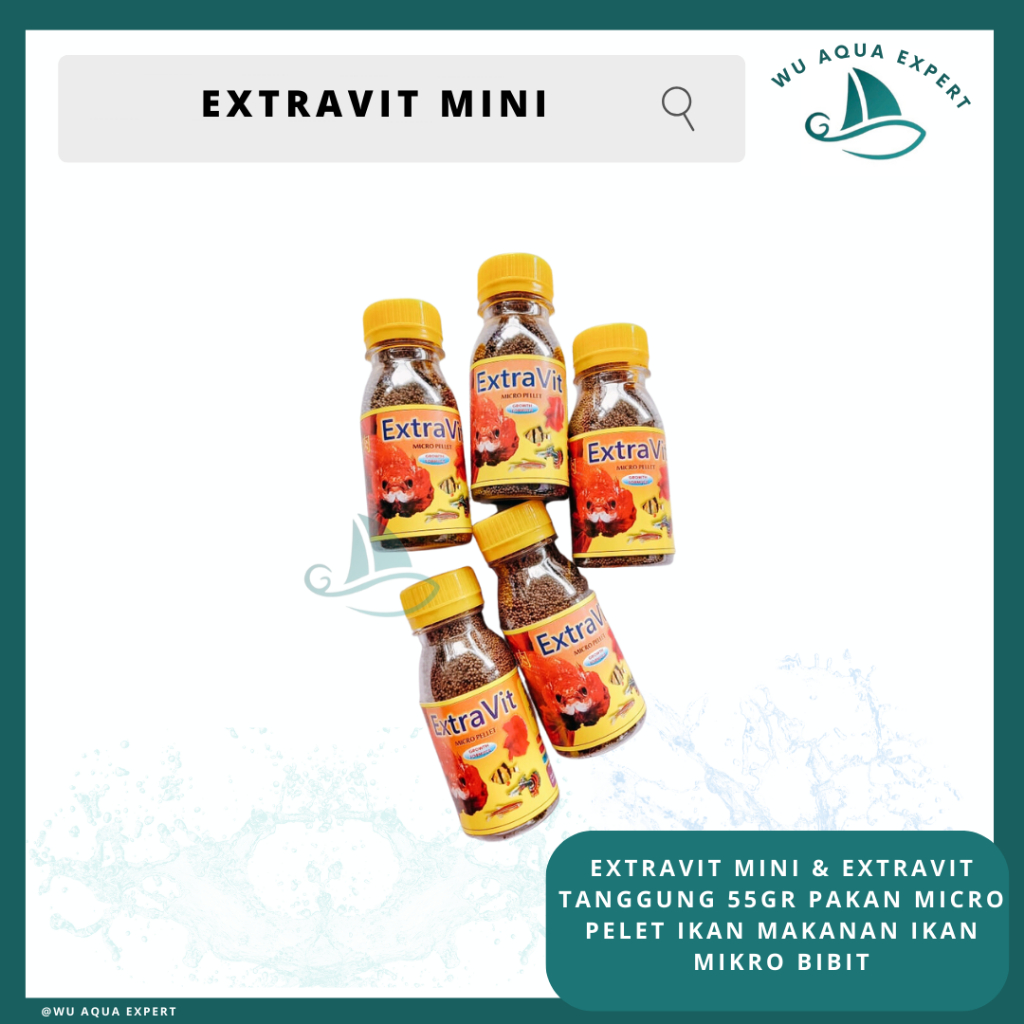 Jual EXTRAVIT MINI & EXTRAVIT 55Gr Pakan Micro Pelet Ikan Makanan Ikan ...