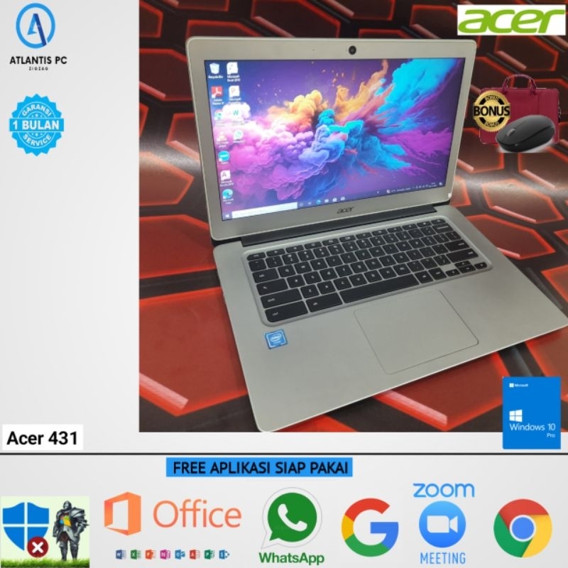 Jual Laptop Acer 431 Intel Celeron Ram 4GB SSD 32+128GB Windows 10 SIAP ...