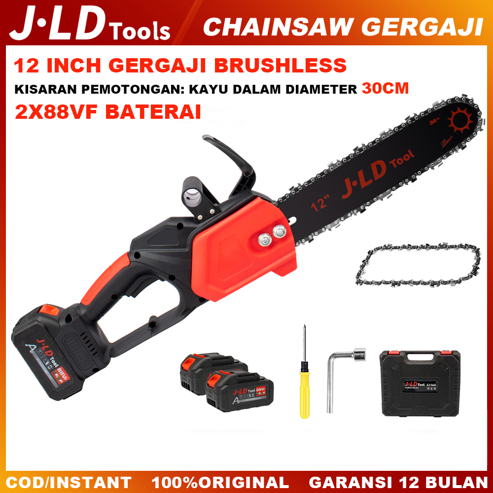 Jual Cuci gudang JLD Brushless Mesin Gergaji Baterai 12Inch Chain Saw ...