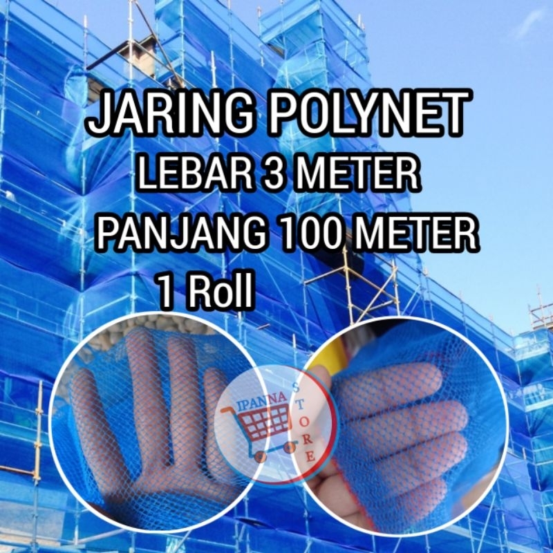 Jual Jaring Polynet / Jaring Proyek Polynet 1 Roll ( Lebar 3 Meter ...