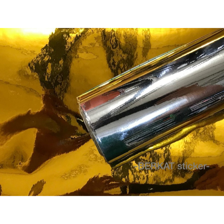 Jual STICKER CHROME KROM SILVER GOLD 45cm stiker skotlet mirror cermin ...