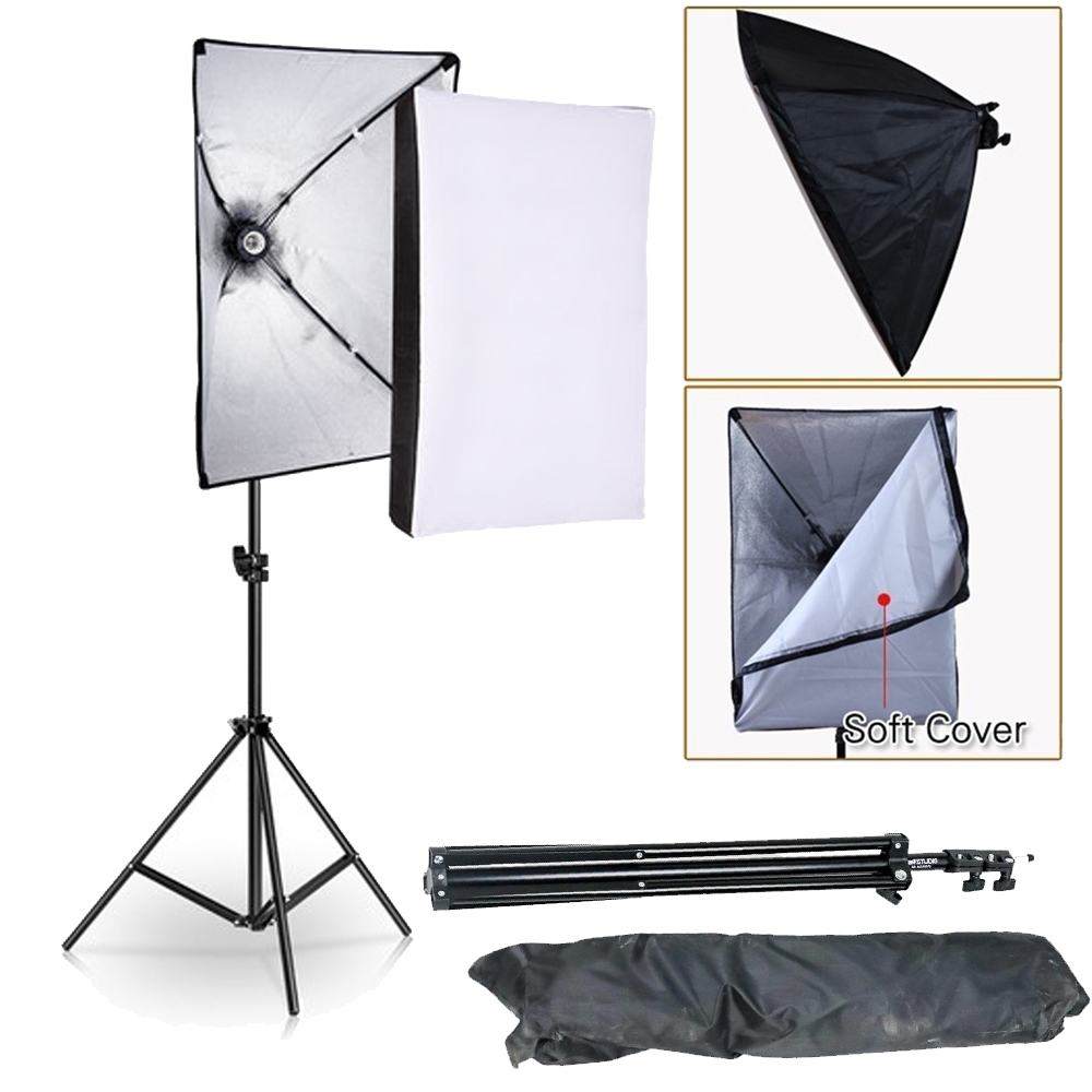 Jual PAKET Soft Box 50x70cm 45W Softbox Photography + 2.1m Adjustable ...