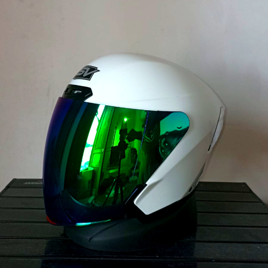 Jual HELM RSV NEW WINDTAIL WHITE GLOSSY / HELM RSV HALF FACE ORIGINAL ...