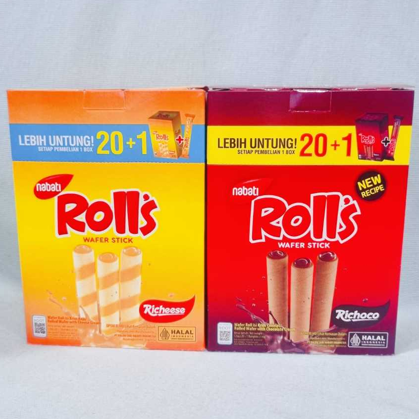 Jual Nabati Richeese Rolls Keju / Nabati Richoco Rolls Coklat (1 Box ...
