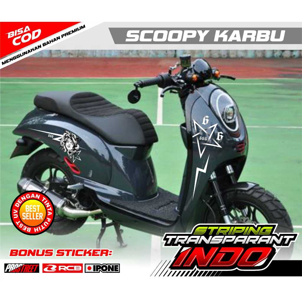 Jual STRIPING VARIASI MOTOR HONDA SCOOPY KARBU MEDUSA STYLE / STICKER ...