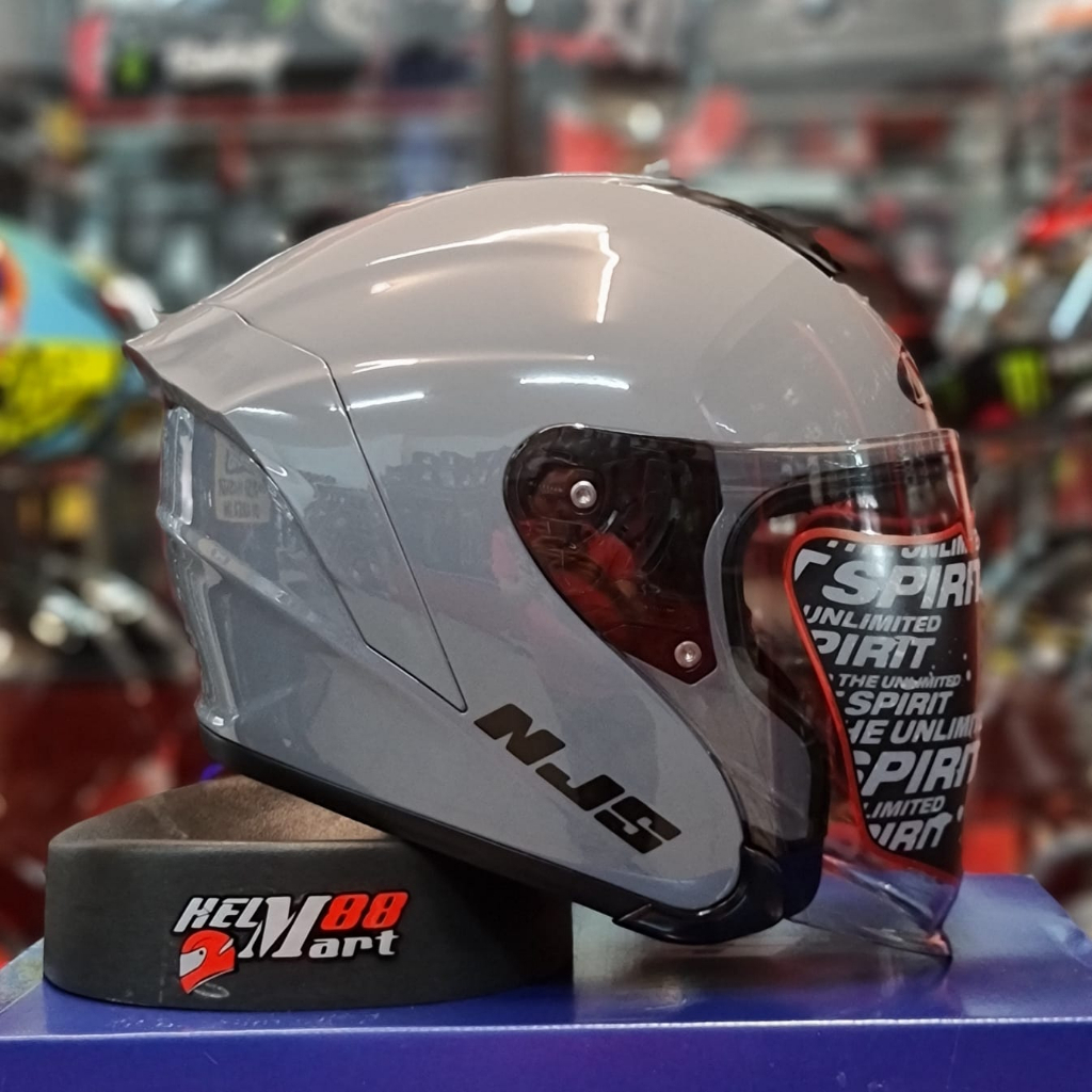 Jual HELM NJS KAIROZ STONE GREY Gloss Helm Half Face NJS KAIROZ ...