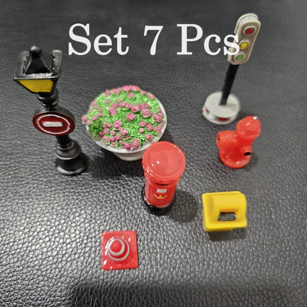 Jual Pajangan Hiasan Cake Figure Topper Taman Kota Miniatur Set Toper ...