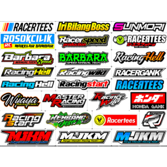 Jual Stiker Bengkel Balap Barbara Isi 26 Stiker Racing Vynil Anti Air ...