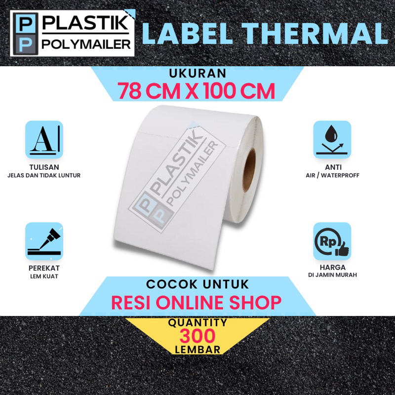 Jual Label Thermal Label Pengiriman Stiker Barcode 78x100 isi 300 ...