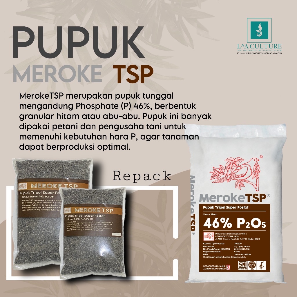 Jual Pupuk Meroke TSP 1 Kg Tripel Super Fosfat Kemasan Repack | Shopee ...