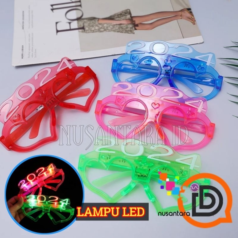Jual KACAMATA 2025 LAMPU LED / AKSESORIS PESTA NATAL TAUN BARU LED ...