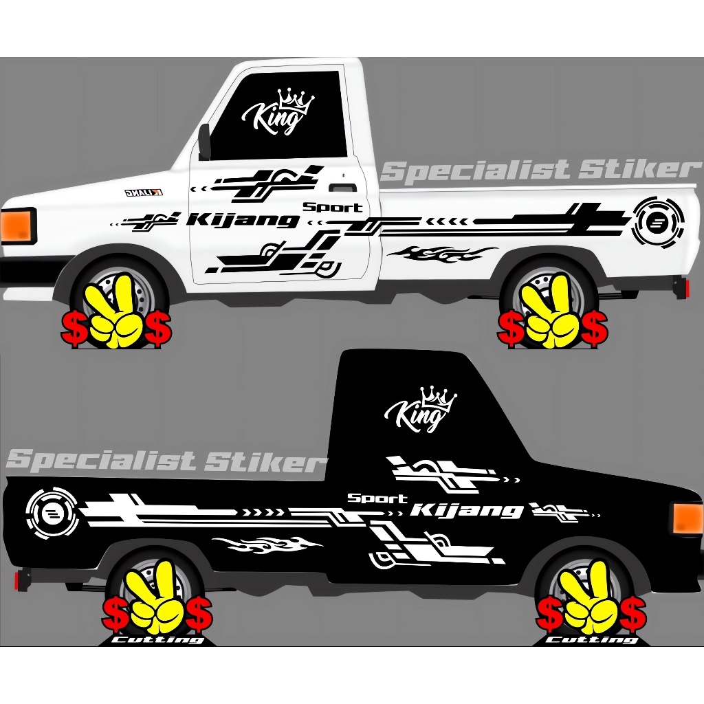 Jual Stiker Kijang Pick Up Sticker Mobil Kijang Pick Up Model Robot ...