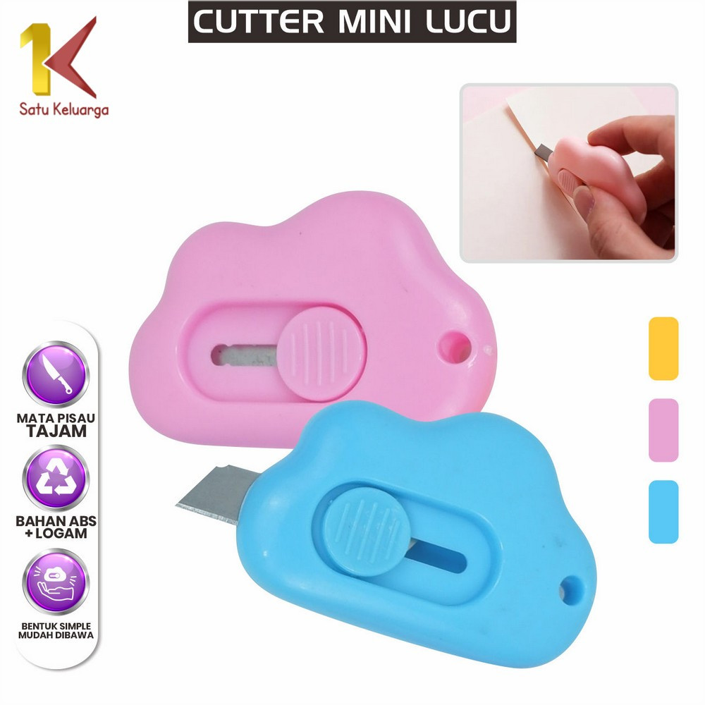 Jual Satu Keluarga Cutter Mini Lucu Bentuk Awan C953 Pisau Cutter Mini ...