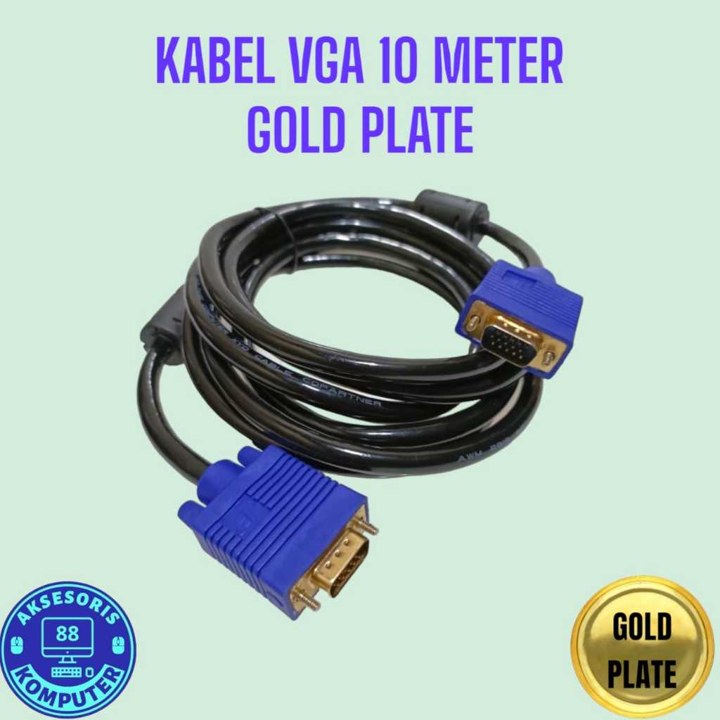 Jual KABEL VGA 10M GOLD PLATE / KABEL VGA 10 M MALE TO MALE 10 METER GOLDPLATE HIGH QUALITY ...