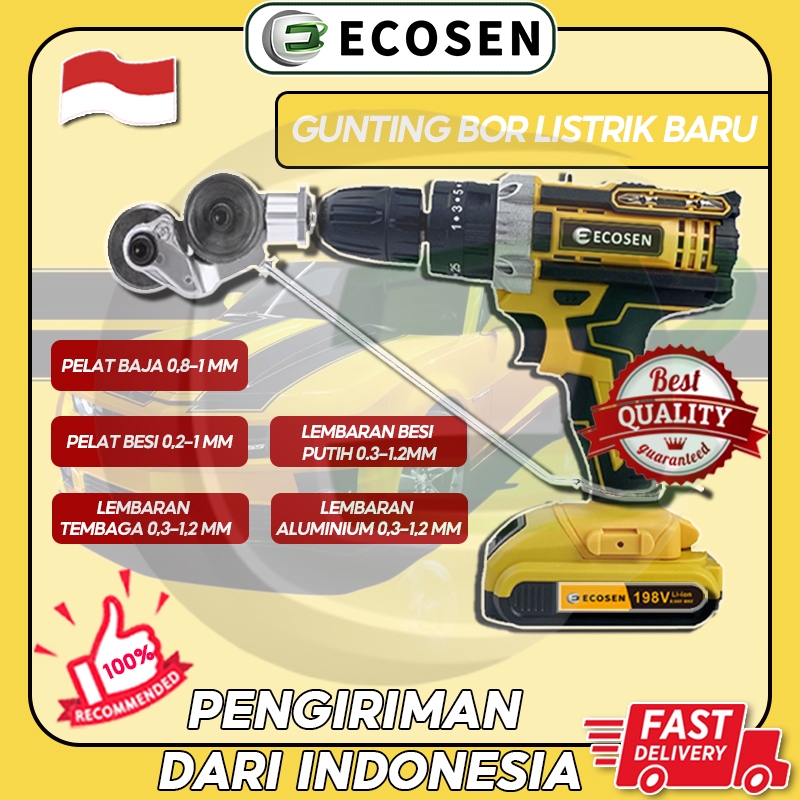 Jual ECOSEN Alat Pemotong Logam Lembaran Adapter Bor Ke Gergaji Potong ...