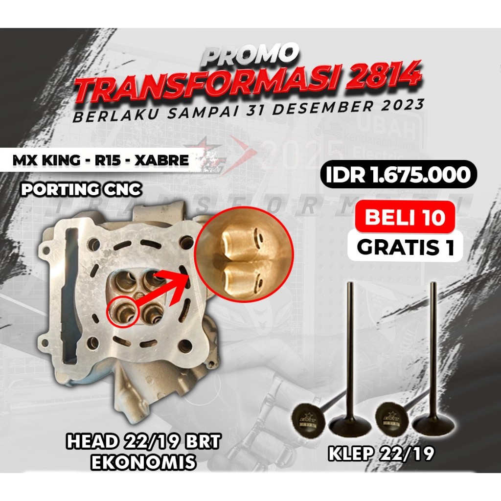 Jual PAKET HEAD PORTING CNC BRT MX KING R15 XABRE | Shopee Indonesia