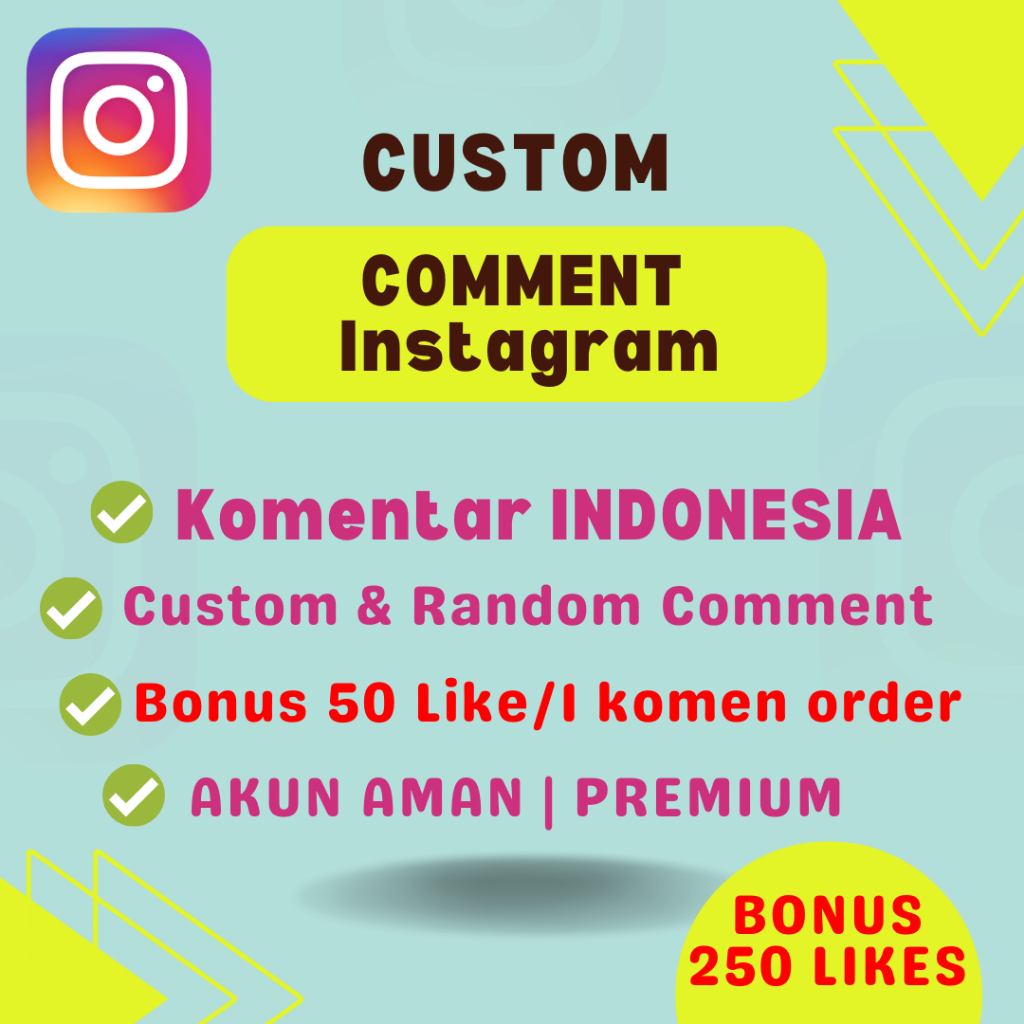 Jual KOMENTAR IG REAL INDO 5 KOMEN+BONUS 250 LIKES | CUSTOM DAN RANDOM ...
