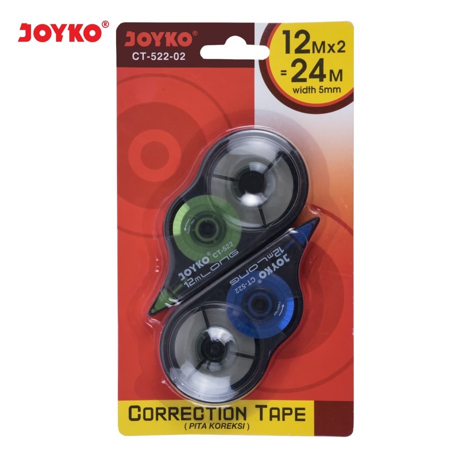 Jual Correction Tape/Tipx Kertas Pita Koreksi Joyko CT-522-02 1 Set 2 ...