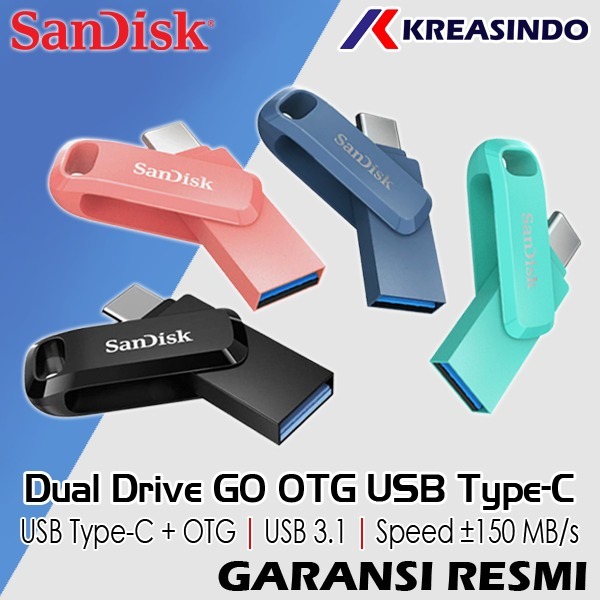 Jual Sandisk OTG USB Type-C Ultra dual drive GO 32GB 64GB 128GB 256GB ...
