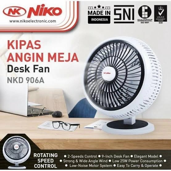 Jual DESK FAN NIKO 9 INCH NK-906A / KIPAS ANGIN MEJA | Shopee Indonesia