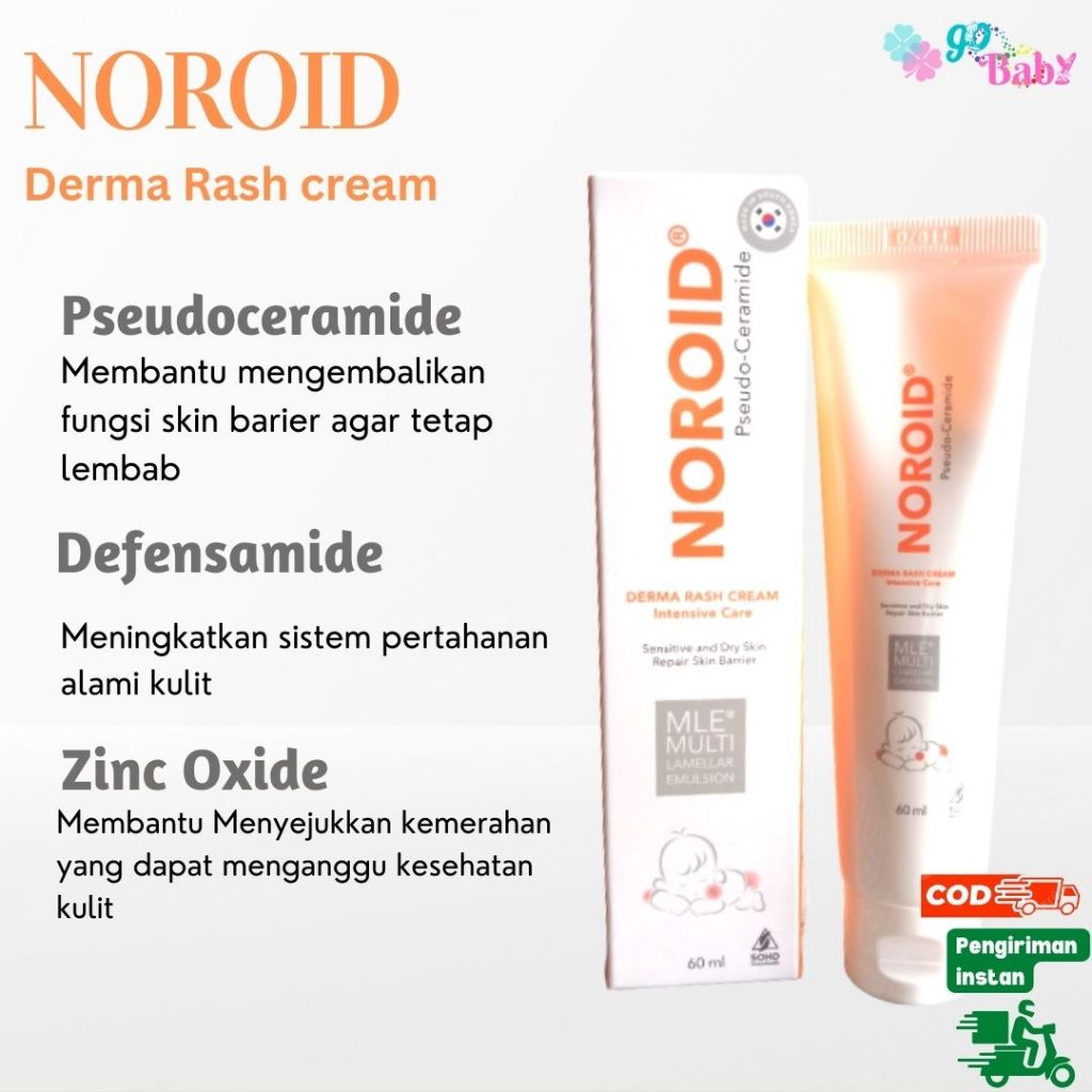 Jual NOROID Derma Rash - Cream Pelembab Kulit Anak Atasi Kulit Kering ...