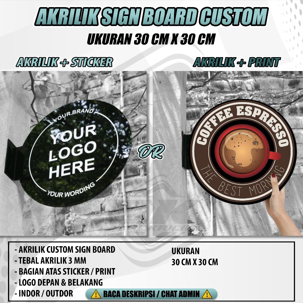 Jual Custom Sign Board / Signage Acrylic Indor / Outdor Papan Nama ...