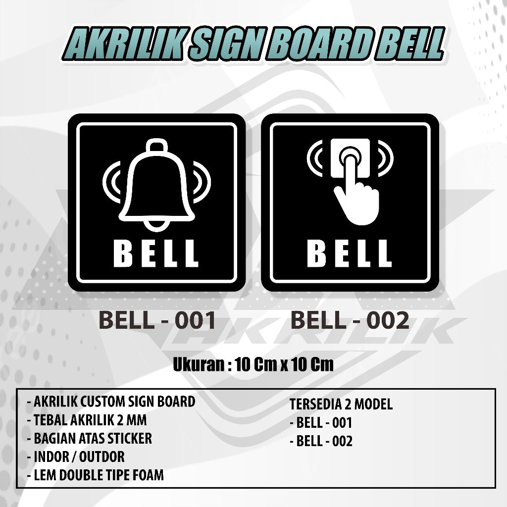 Jual Akrilik Sign Penunjuk Bel Rumah / Papan Bel / Bell Sign Akrilik ...