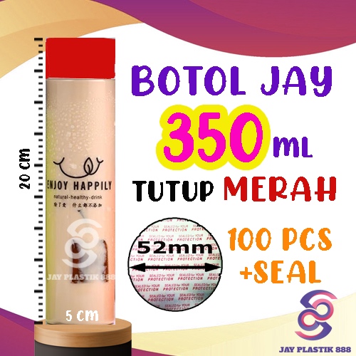 Jual Botol Plastik JAY/JP MERAH 350ml + Seal Foil (100 pcs) | Shopee ...