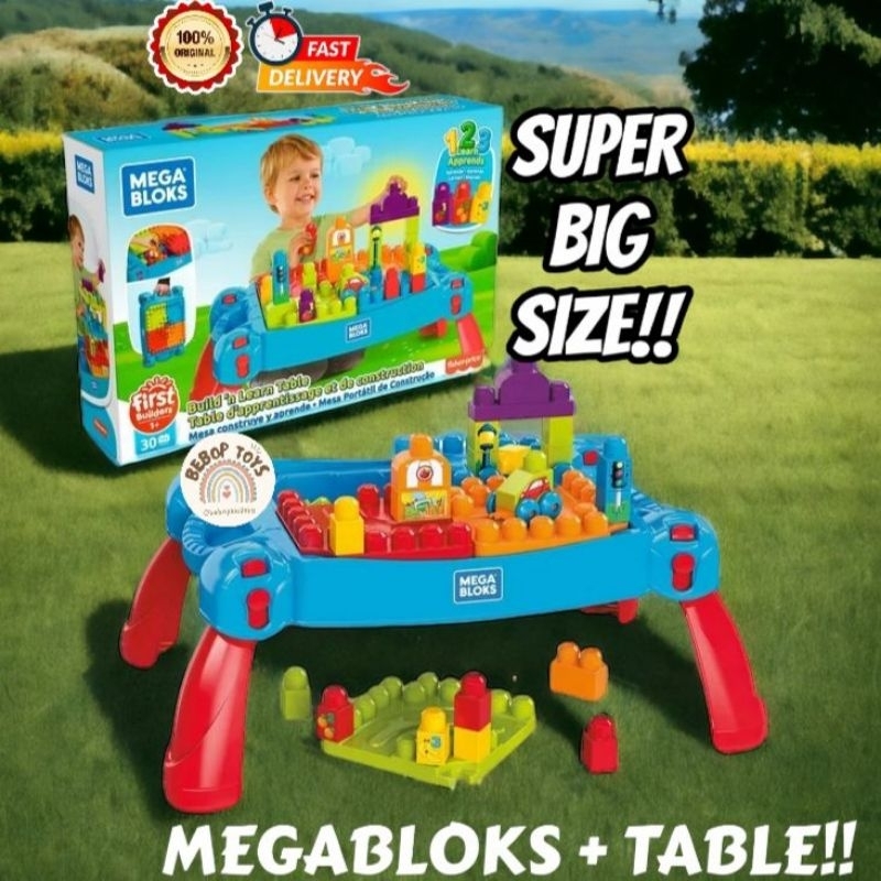 Jual MEGA BLOCKS BUILD 'n LEARN TABLE original Fisher Price | Shopee ...