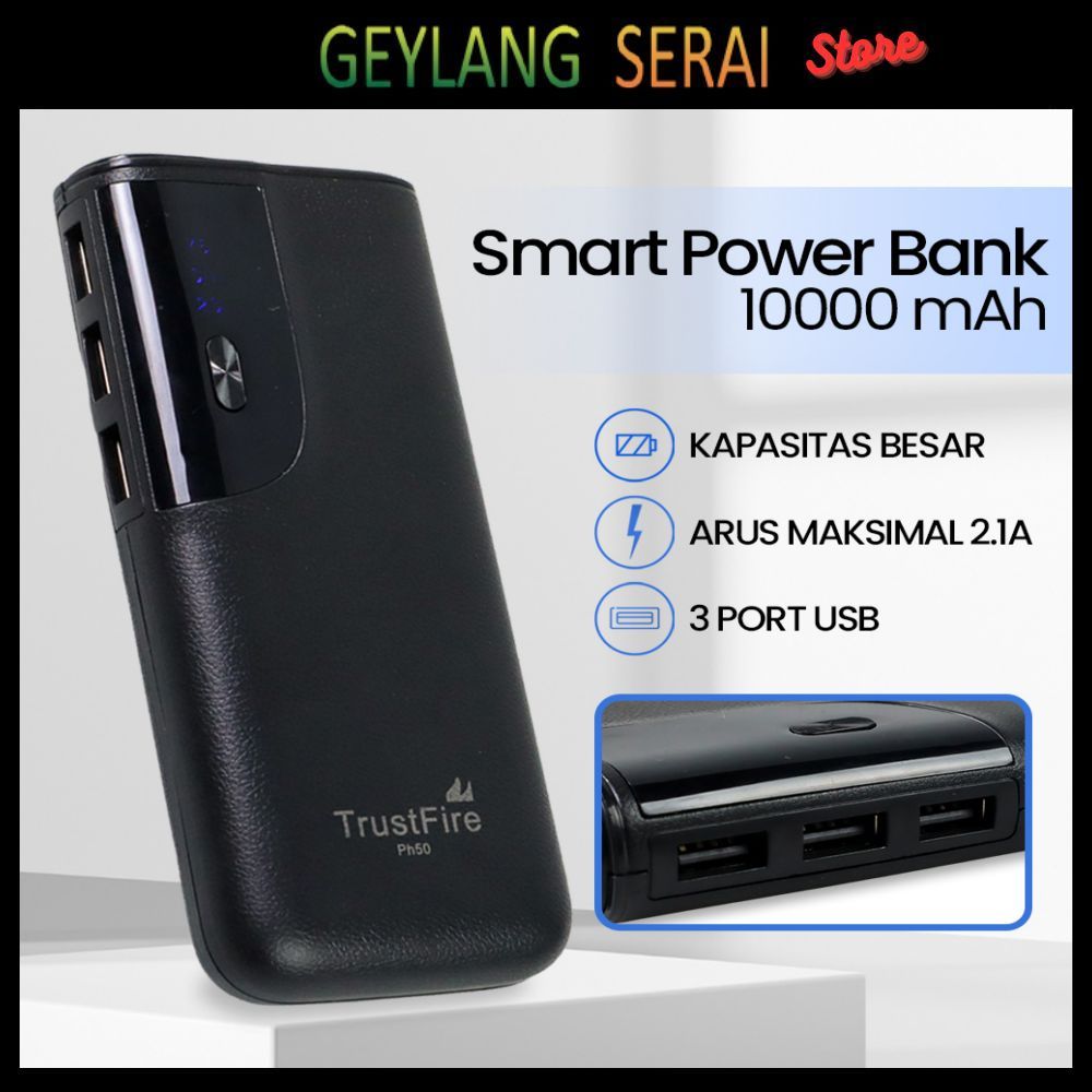Jual Smart Power Bank 20000mAh 3 Port USB Dengan LED dan Indikator ...