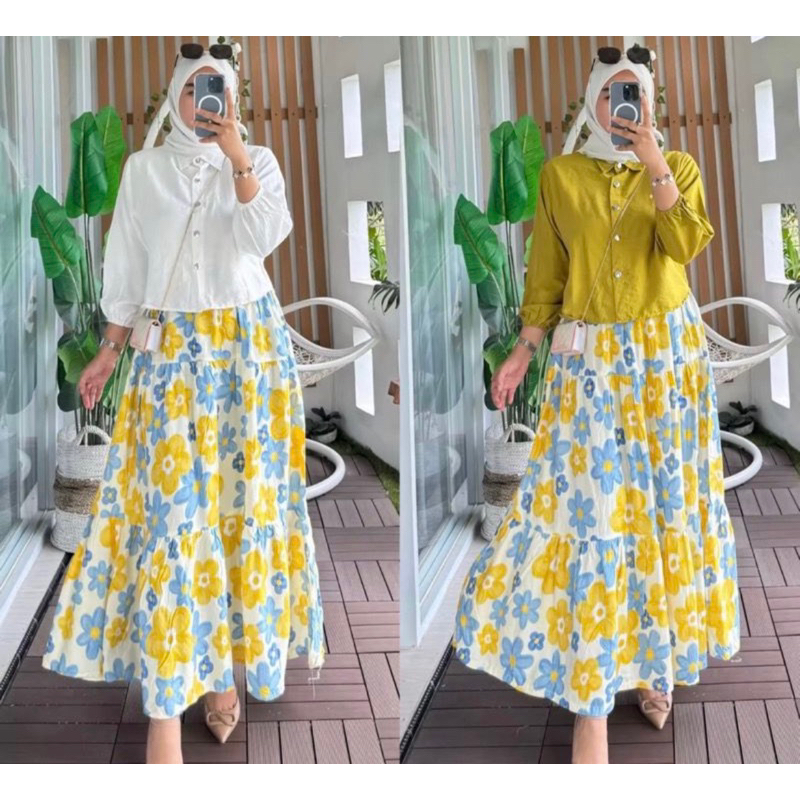 Jual SETELAN ROK BUNGA BUNGA/SETELAN ROK TERBARU/PAKAIAN BAJU DAN ROK ...