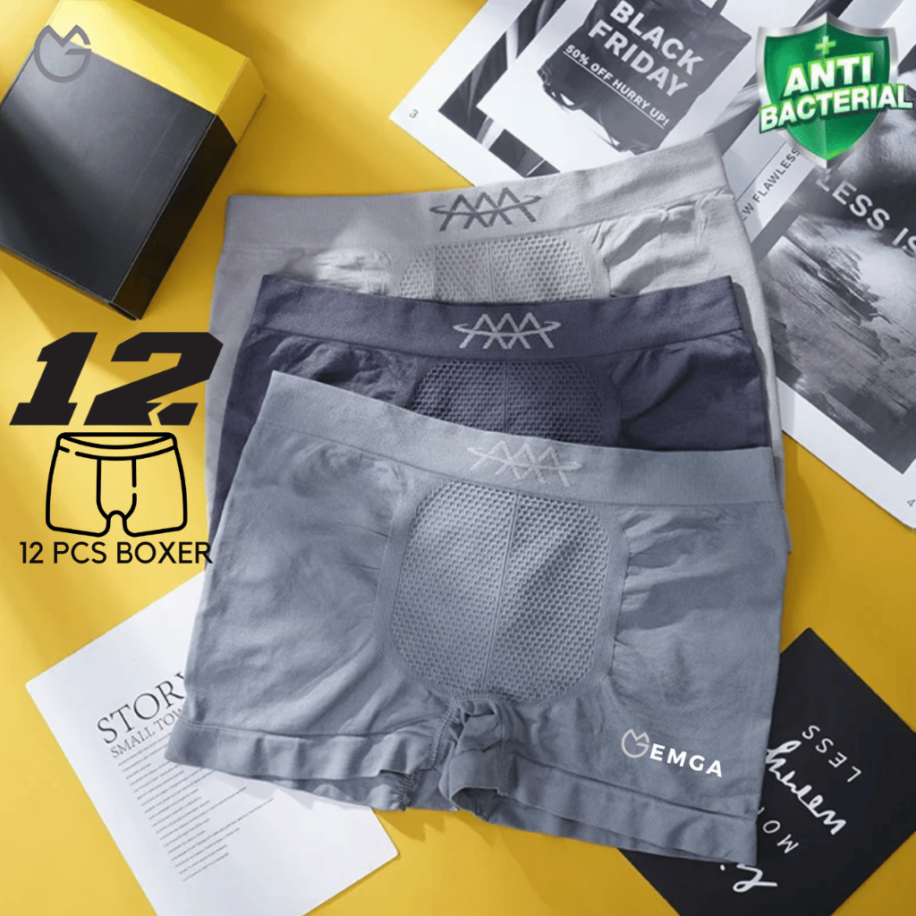 Jual Celana Dalam Pria Isi 12 Boxer Pria Emga BX1F Pakaian Dalam ...