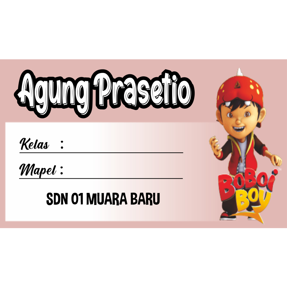 Jual (30pcs) Stiker Mata Pelajaran Stiker Mapel Custom Nama Motif ...
