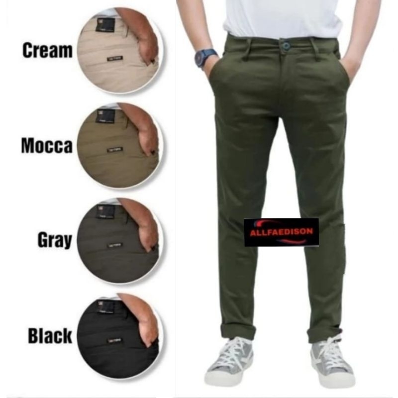 Jual Terlaris Celana Chino Big Size Slimfit Pria Cream Khaki Aksen Selvedge G5E4 Chino | Shopee ...