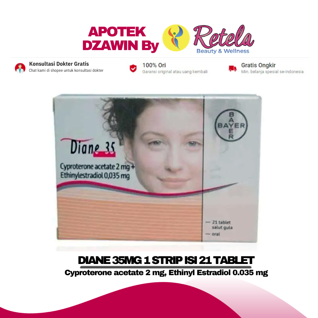 Jual DIANE 35MG 1 STRIP 21 TABLET / PIL KB | Shopee Indonesia