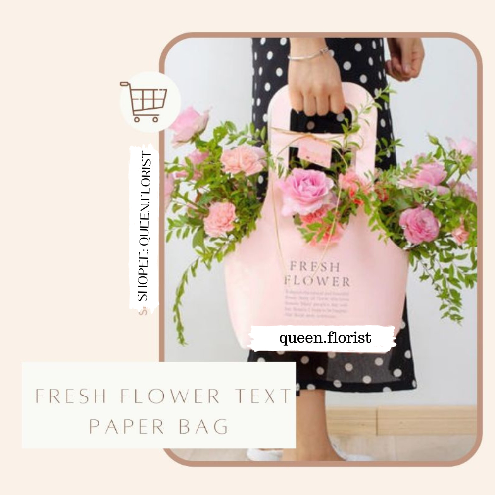 Jual FRESH FLOWER TEXT PAPER BAG tas kertas/paper bag /tas kado/tas ...