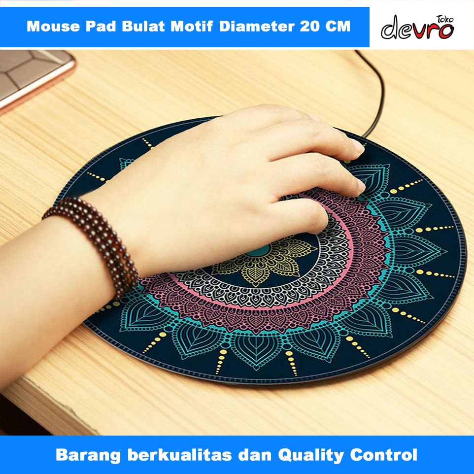 Jual Mouse Pad MousePad Bulat Anti Slip Diameter 20cm - Tatakan Mouse ...