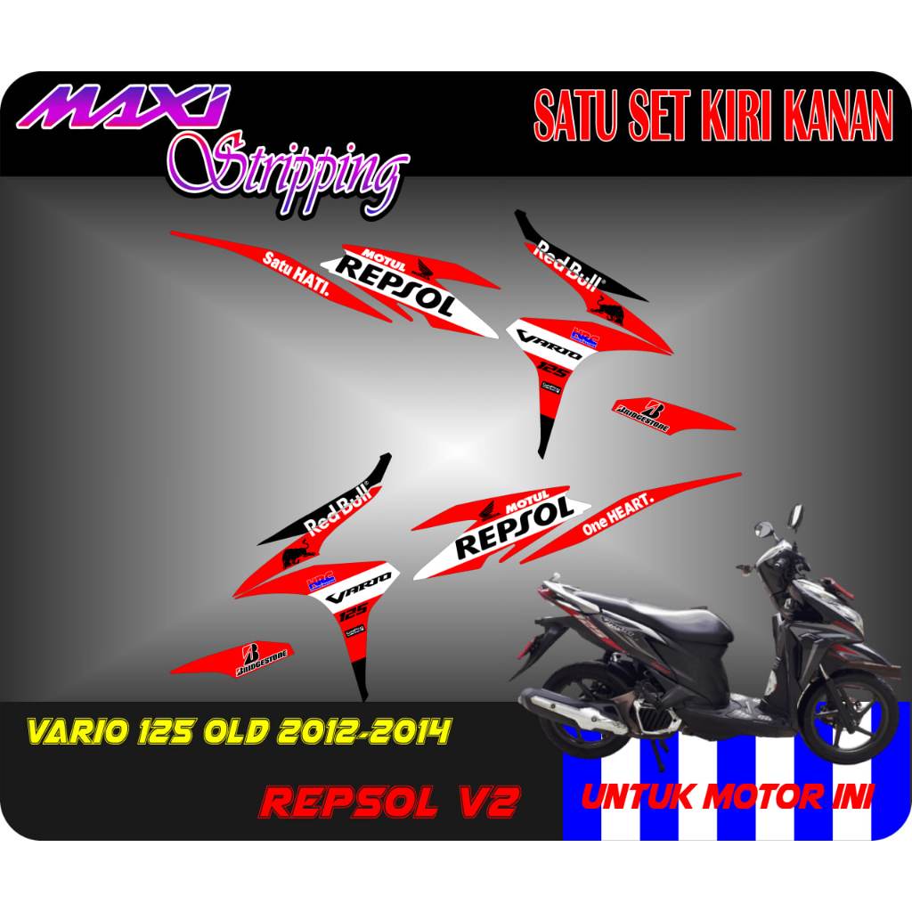 Jual Stiker striping Vario 125 2012-2014 Repsol v2 | Shopee Indonesia