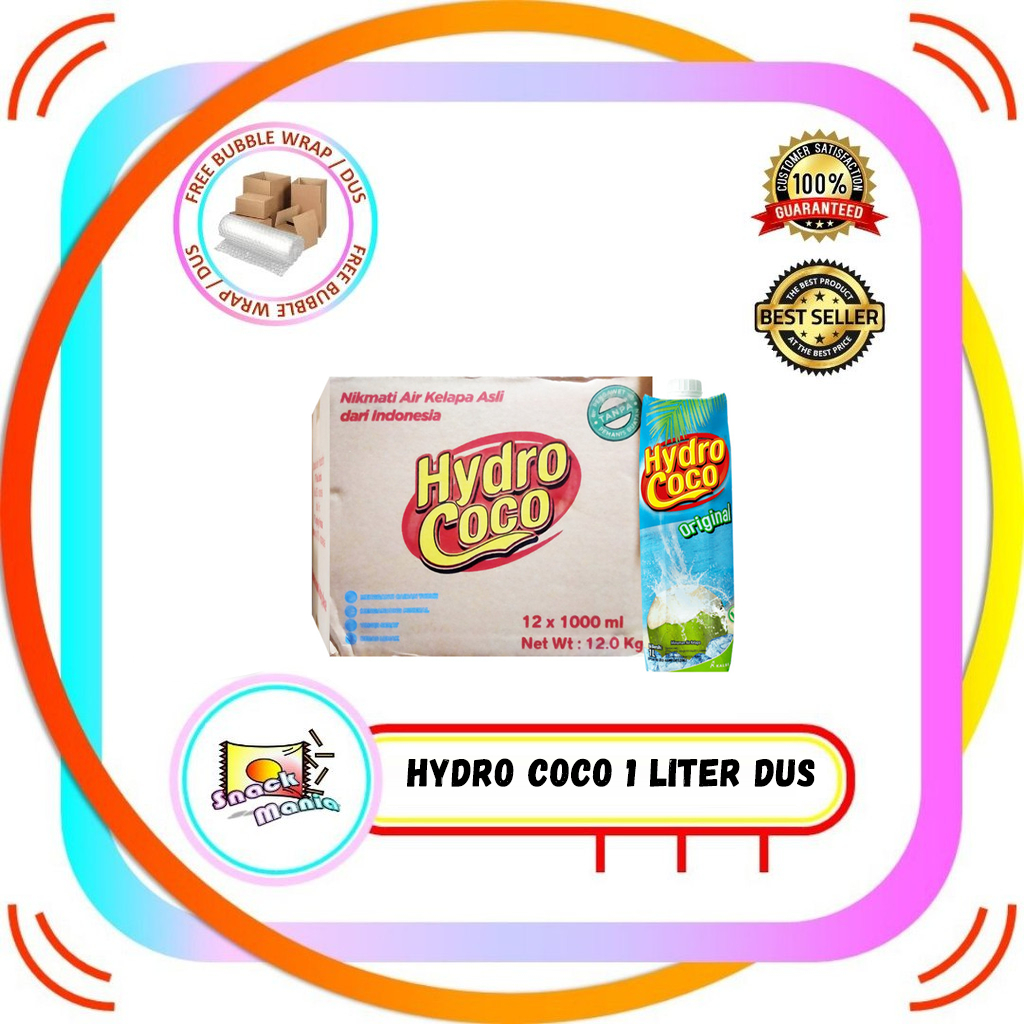 Jual Hydro Coco Air Kelapa 1 L 1000 ml x 12 pcs DUS Hydrococo Coconut ...